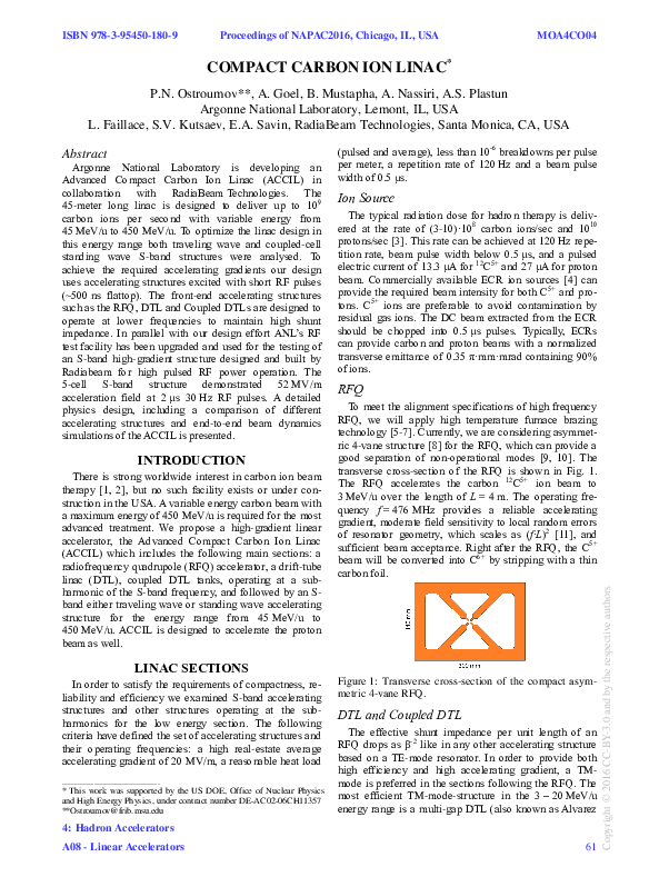 (PDF) Compact Carbon Ion Linac