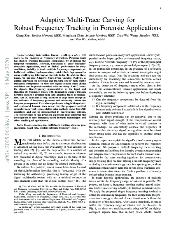 Pdf Adaptive Multi Trace Carving For Frequency Tracking 