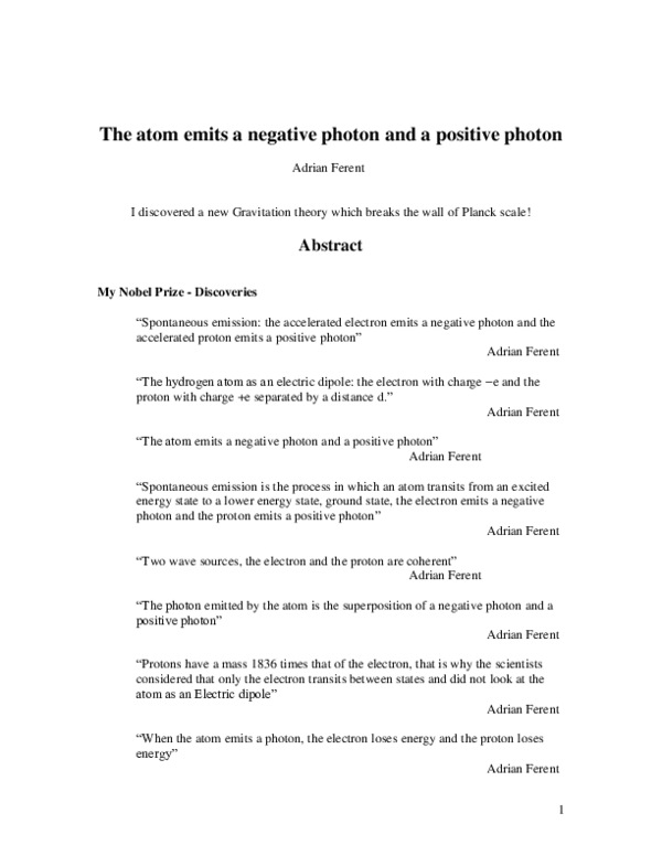 (PDF) The atom emits a negative photon and a positive photon