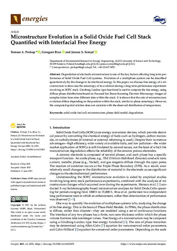 (PDF) Microstructure Evolution in a Solid Oxide Fuel Cell Stack ...
