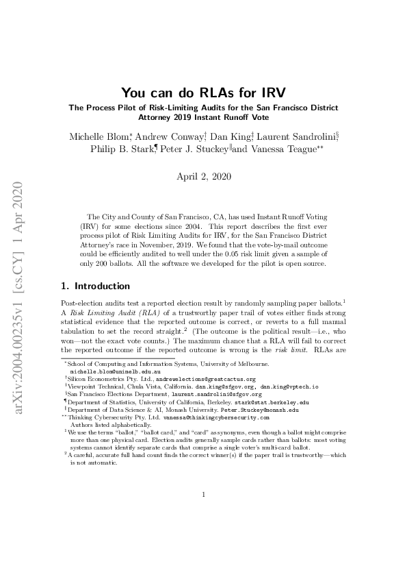 (PDF) You can do RLAs for IRV