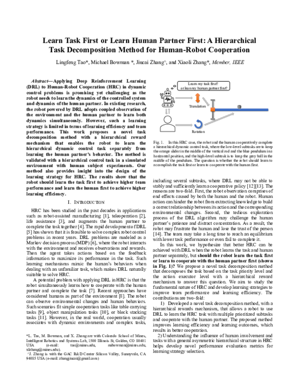 (PDF) Learn Task First or Learn Human Partner First: A Hierarchical ...