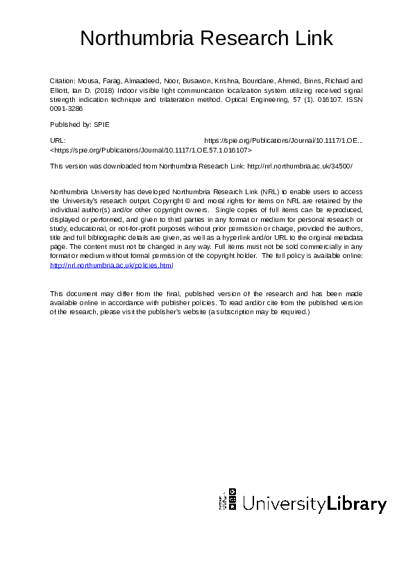 (PDF) Indoor visible light communication localization system utilizing ...