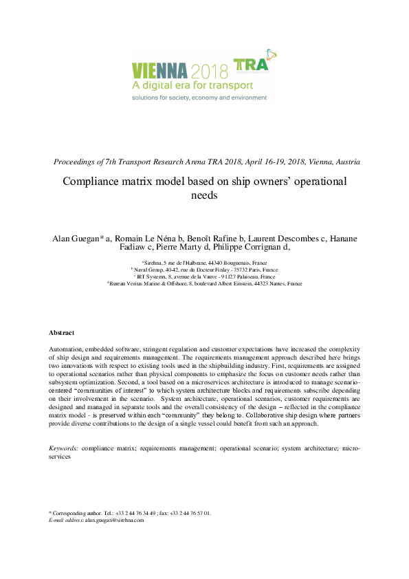 (PDF) Compliance matrix model based on ship owners' operational needs