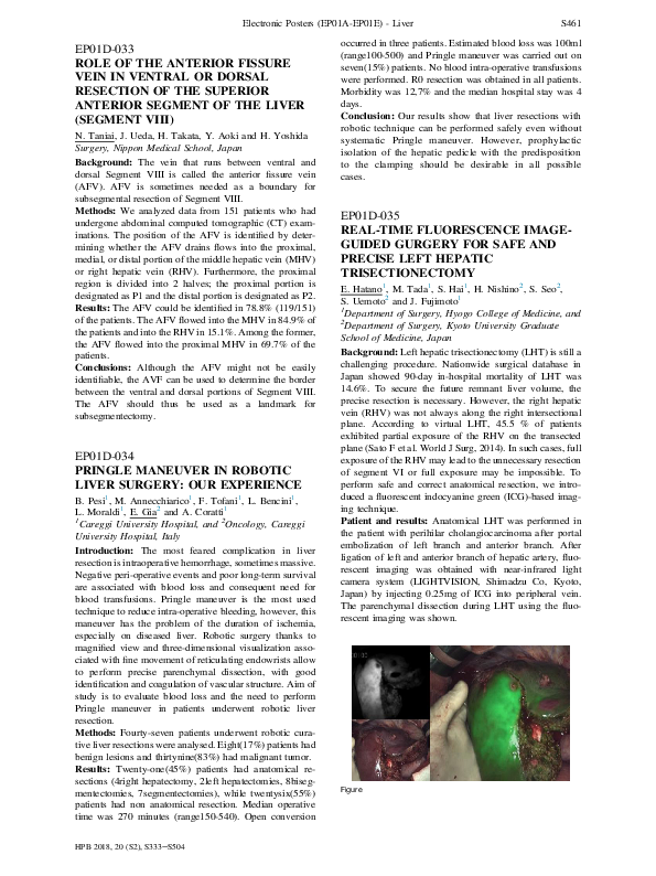 (PDF) Pringle maneuver in robotic liver surgery: our experience