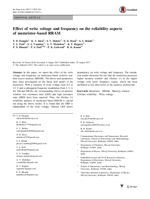 (PDF) Effect of write voltage and frequency on the reliability aspects ...