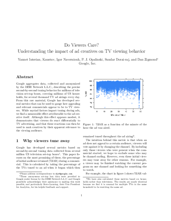 (PDF) Do Viewers Care? Understanding the impact of ad creatives on TV ...