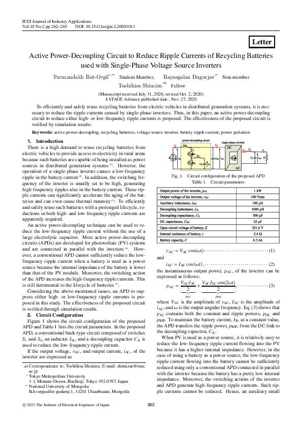 (PDF) Active Power-Decoupling Circuit to Reduce Ripple Currents of ...