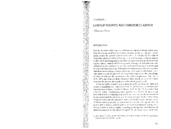 (PDF) Labour regimes and embodied labour