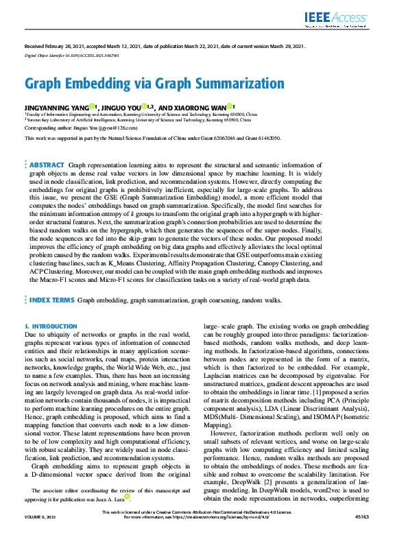 (PDF) Graph Embedding via Graph Summarization (PDF) Graph Embedding via Graph Summarization
