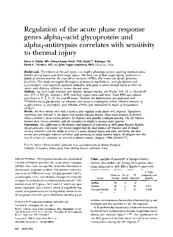 (PDF) Regulation of the acute phase response genes alpha 1-acid ...