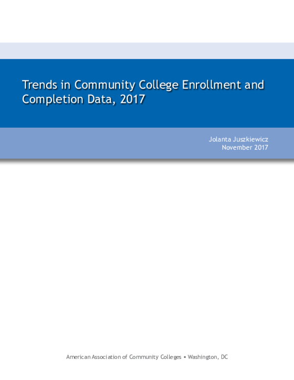 (PDF) Trends in Community College Enrollment and Completion Data, 2017