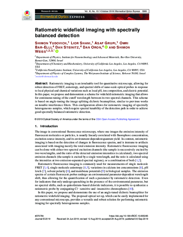 (PDF) Ratiometric widefield imaging with spectrally balanced detection