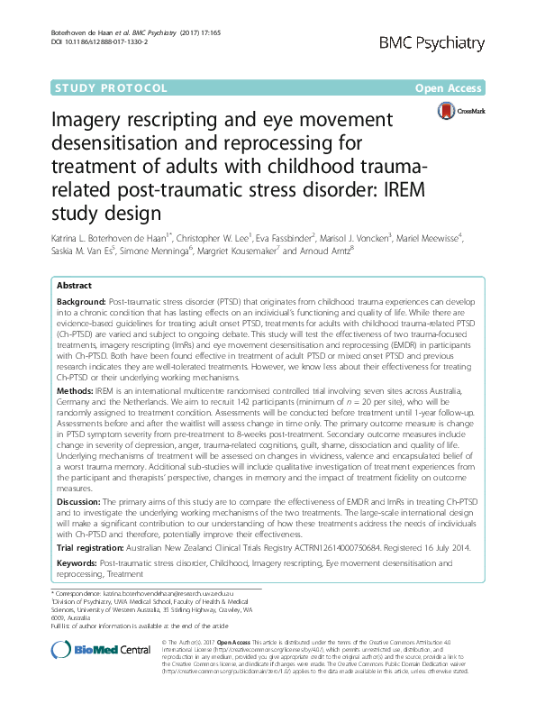 (PDF) Imagery rescripting and eye movement desensitisation and ...