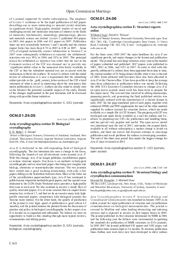 (PDF) Acta Crystallographica Section D: Biological Crystallography ...