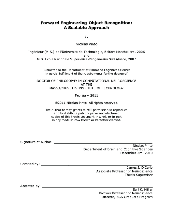 (PDF) Forward engineering object recognition : a scalable approach