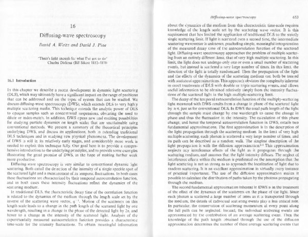 (PDF) Diffusing wave spectroscopy