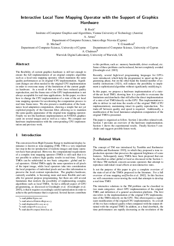 (PDF) Interactive local tone mapping operator with the support of graphics hardware