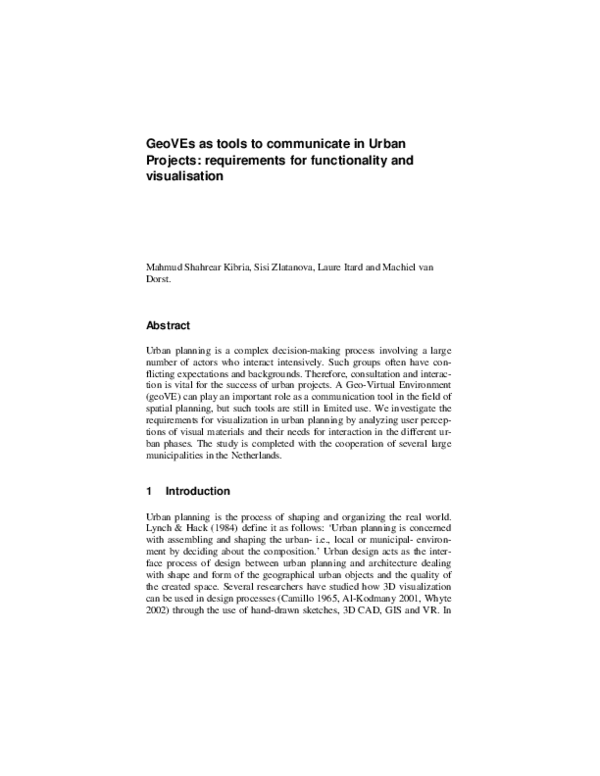 (PDF) 2009): GeoVEs as Tools to Communicate Urban Projects ...