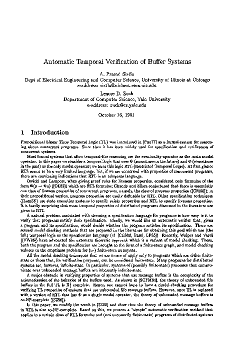 Pdf Automated Temporal Verification For Buffers