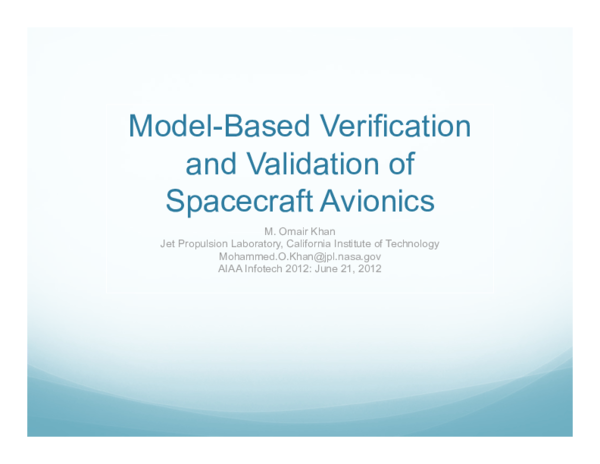 (PDF) Model-Based Verification and Validation of Spacecraft Avionics