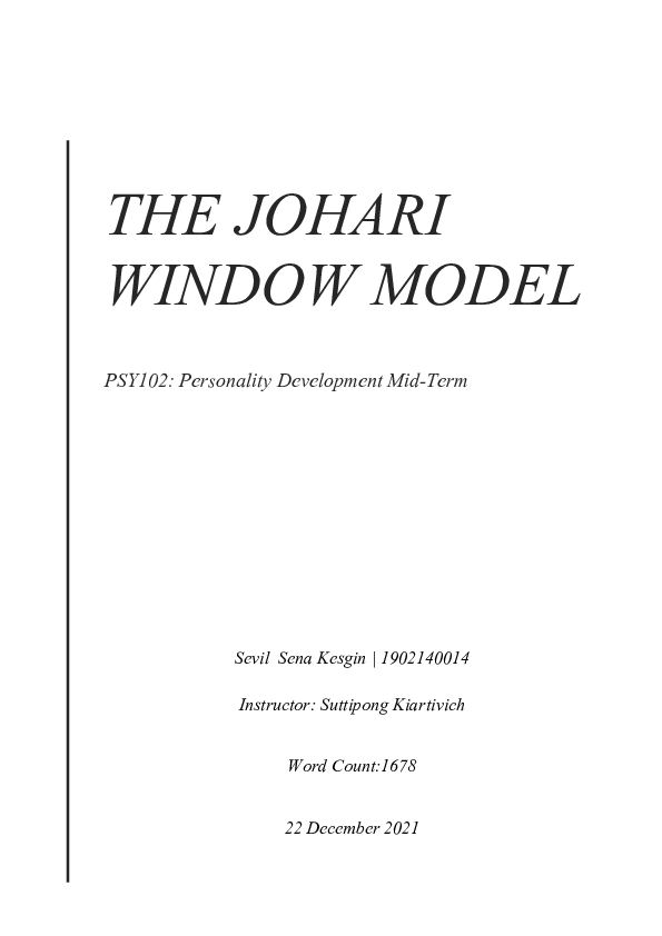 (PDF) THE JOHARI WINDOW MODEL