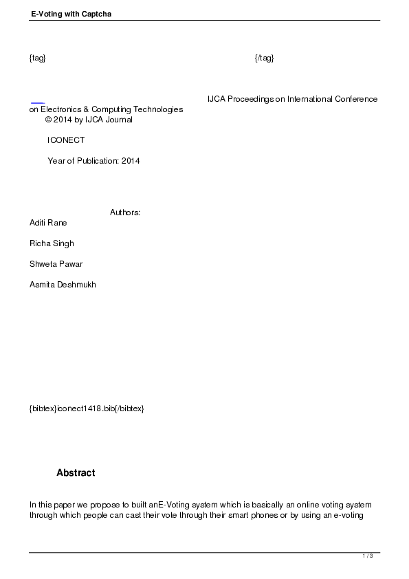 (PDF) Secure E-Voting System with CAPTCHA Authentication