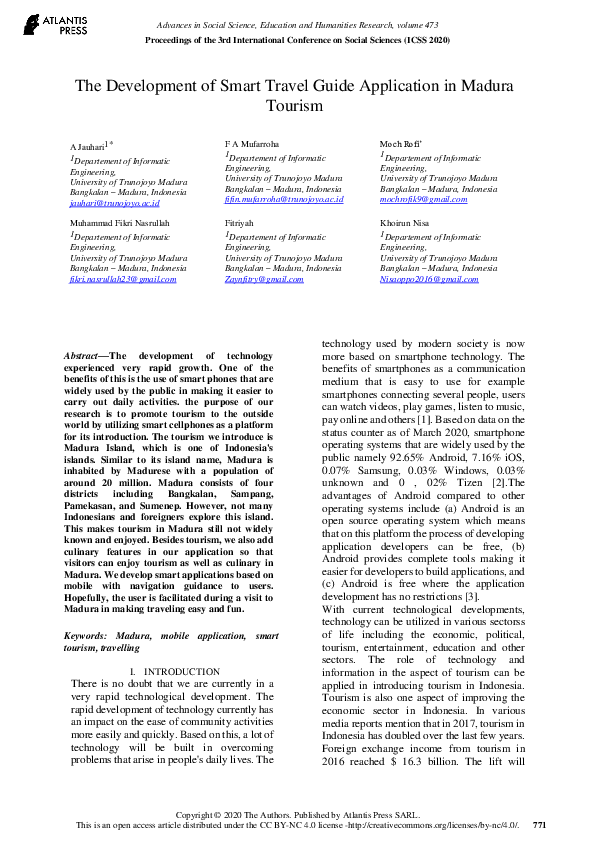 (PDF) The Development of Smart Travel Guide Application in Madura Tourism