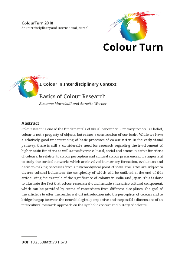(PDF) Basics of Colour Research