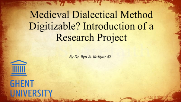 (PPT) Medieval Dialectical Method Digitizable? Introduction of a ...