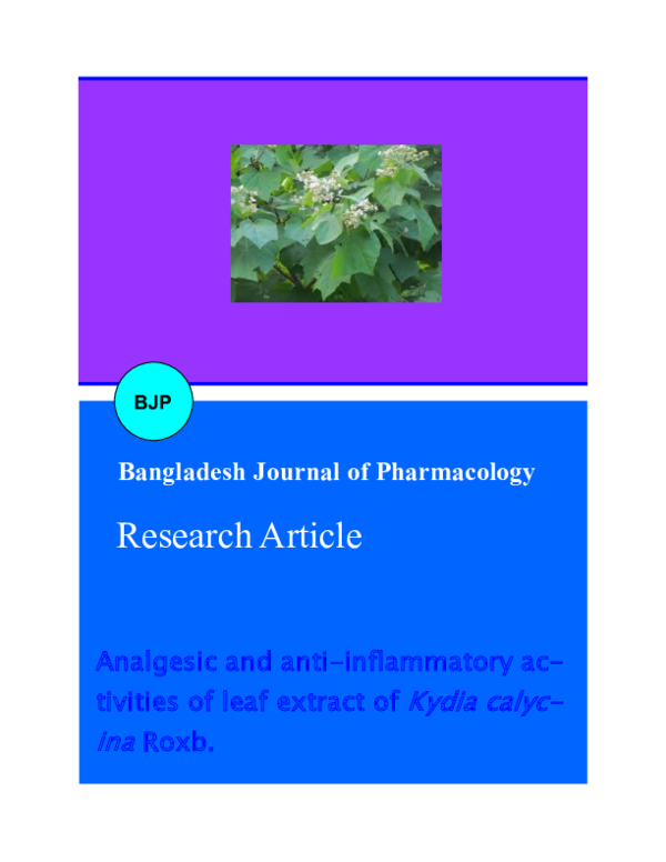 (PDF) Analgesic and anti-inflammatory activities of leaf extract of ...