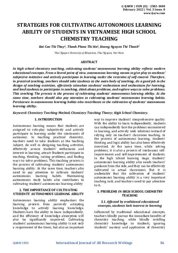 (PDF) STRATEGIES FOR CULTIVATING AUTONOMOUS LEARNING ABILITY OF ...