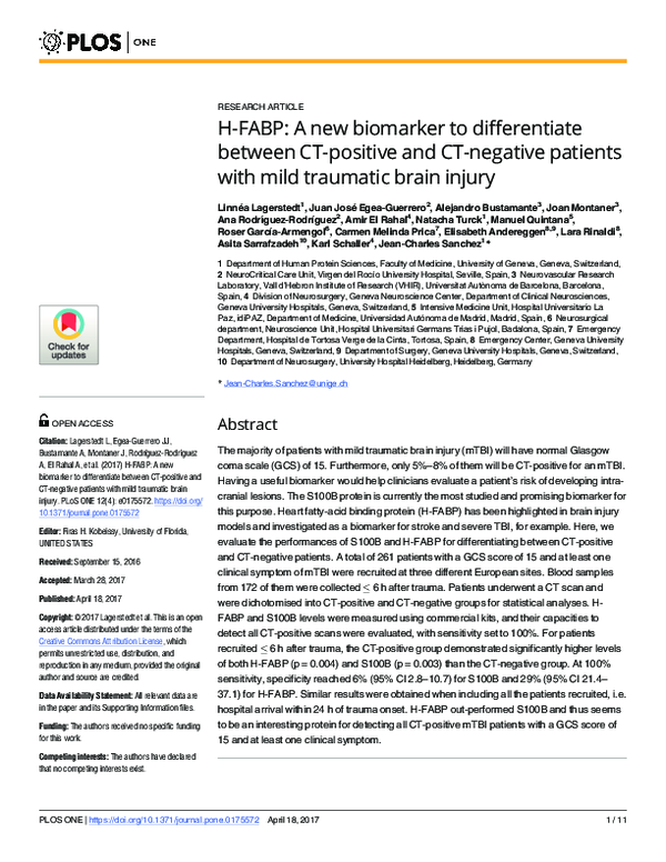 (PDF) H-FABP: A new biomarker to differentiate between CT-positive and ...