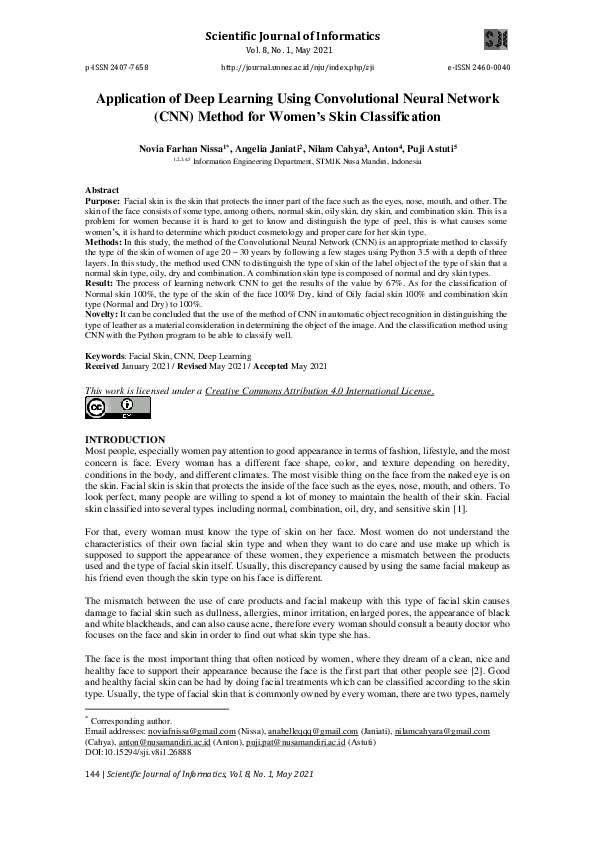 (PDF) Application of Deep Learning Using Convolutional Neural Network ...