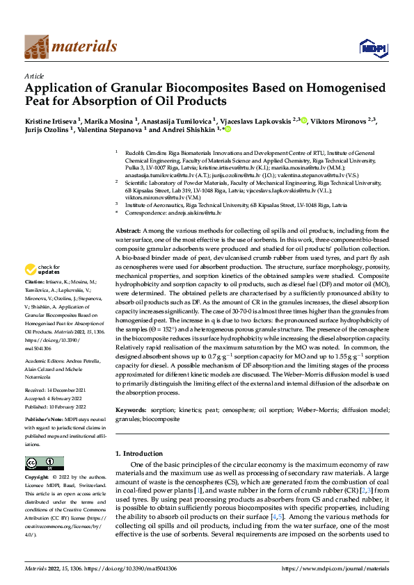(PDF) Application of Granular Biocomposites Based on Homogenised Peat ...