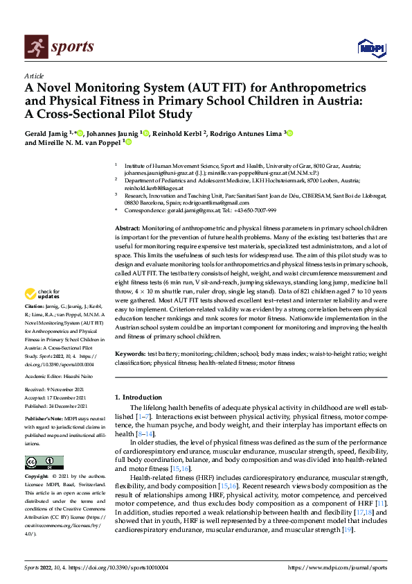 (PDF) A Novel Monitoring System (AUT FIT) for Anthropometrics and ...