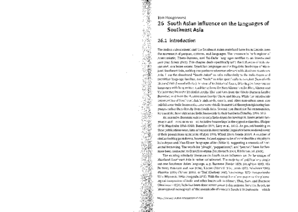 (PDF) (2021), ‘South Asian influence on the languages of Southeast Asia.’ In: Paul Sidwell and ...
