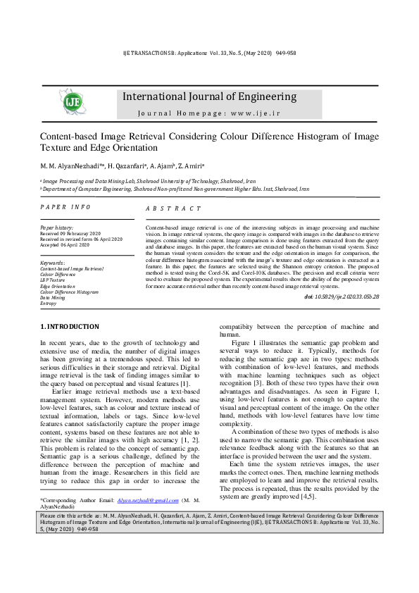 (PDF) Content-based Image Retrieval Considering Colour Difference Histogram of Image Texture and ...
