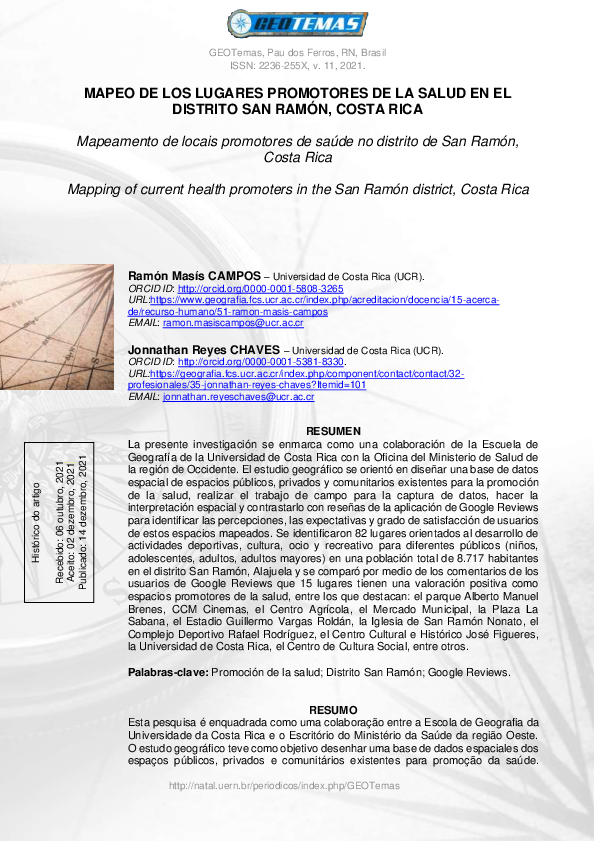 (PDF) MAPEO DE LOS LUGARES PROMOTORES DE LA SALUD EN EL DISTRITO SAN ...