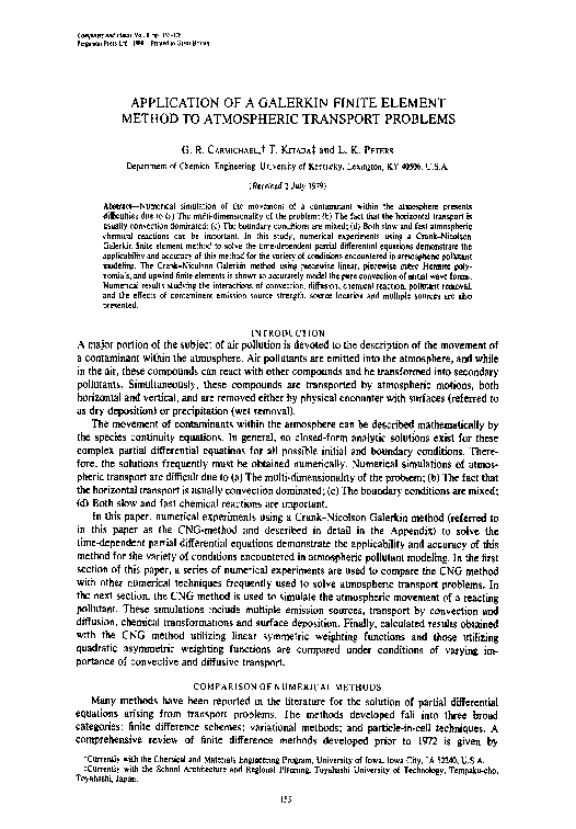 (PDF) Application of a Galerkin finite element method to atmospheric ...