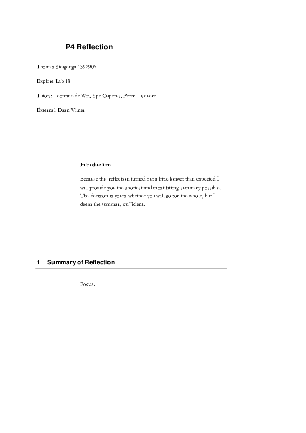 (PDF) P4 Reflection