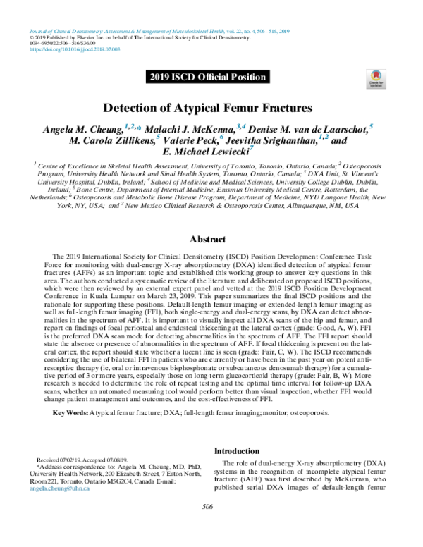 (PDF) 2019 ISCD Official Position Detection of Atypical Femur Fractures