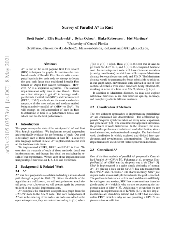 (PDF) Survey of Parallel A* in Rust