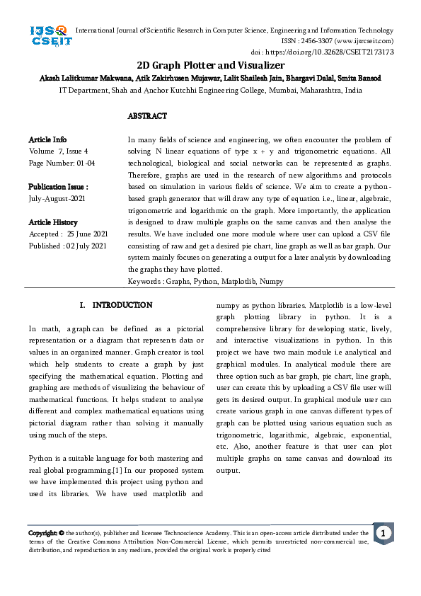 (PDF) 2D Graph Plotter and Visualizer