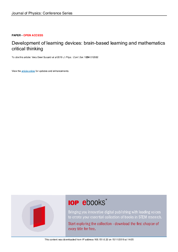 (PDF) Development of learning devices: brain-based learning and ...