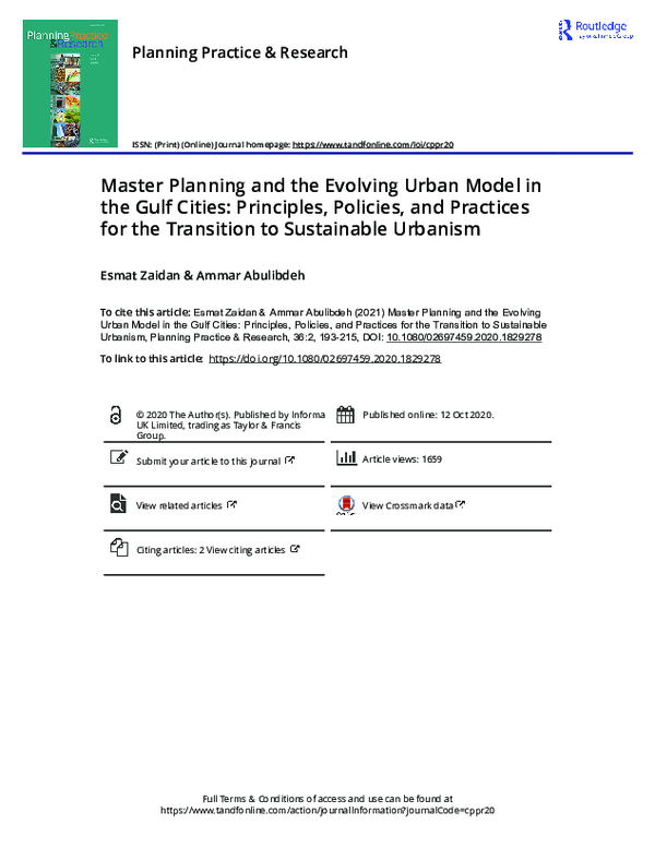 (PDF) Master Planning and the Evolving Urban Model in the Gulf Cities ...