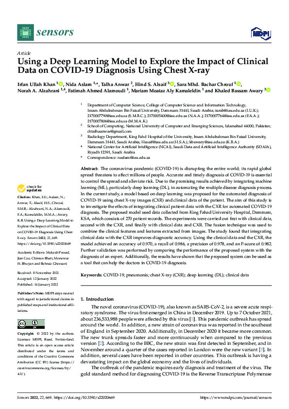 (PDF) Using a Deep Learning Model to Explore the Impact of Clinical ...