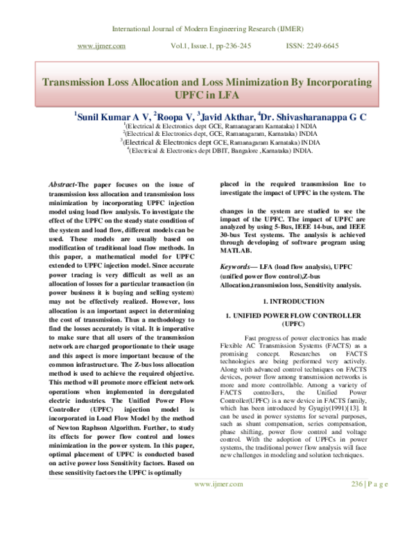 (PDF) Transmission Loss Allocation and Loss Minimization By ...