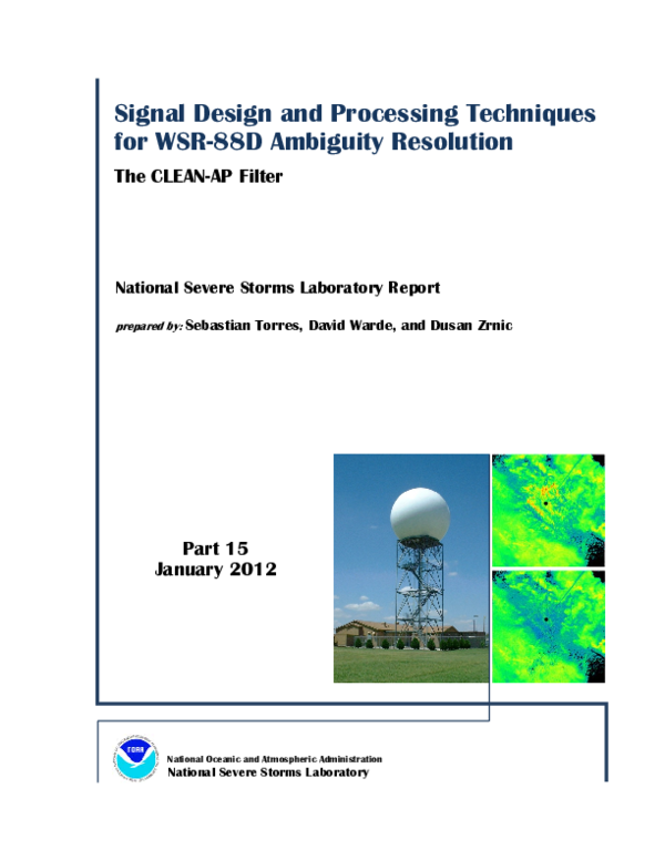 (PDF) SIGNAL DESIGN AND PROCESSING TECHNIQUES FOR WSR-88D AMBIGUITY RESOLUTION Part 13 ...