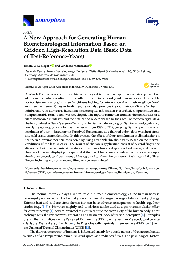 (PDF) A New Approach for Generating Human Biometeorological Information Based on Gridded High ...